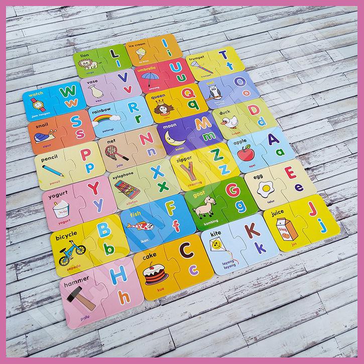 Jual KARTU FLASHCARD HURUF EDUFUN A TO Z ALPHABET PUZZLE EDUKASI ANAK ...