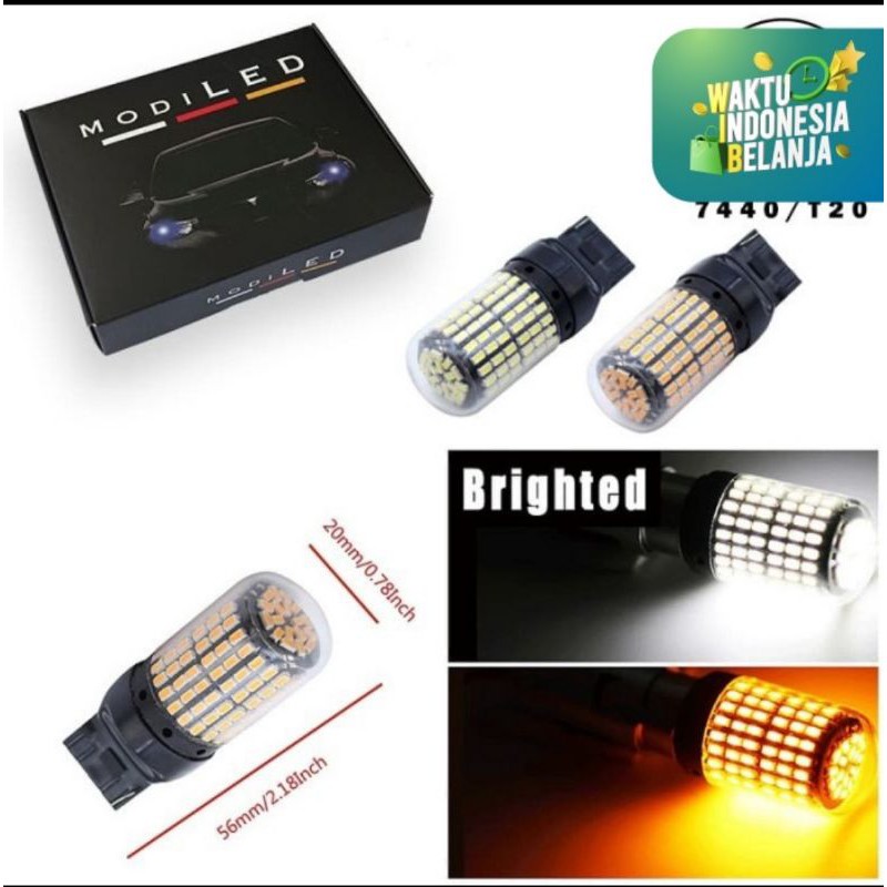 Jual LAMPU LED MUNDUR SEIN SIGN T20 7440 CANBUS 144 SMD LED 12-24V ...