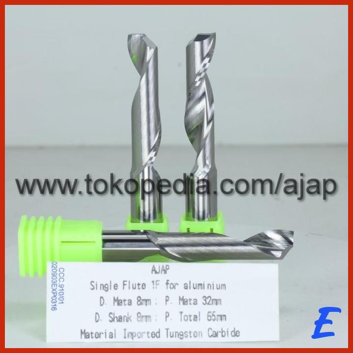 Jual MATA ROUTER CNC SINGLE FLUTE 1Flute 8 mm CUTTER ALUMINIUM ENDMILL ...