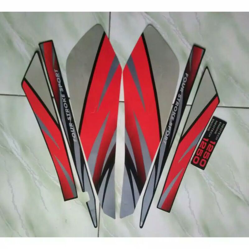 Jual sticker striping lis bodi motor honda gl pro/gl max 1996 merah ...