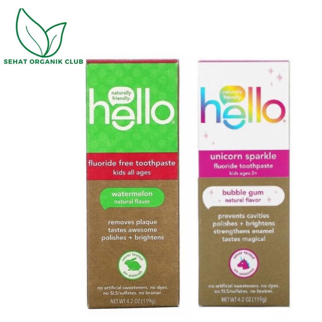 Jual Hello Kids Fluoride Toothpaste Unicorn Sparkle Ages 2+ Bubble Gum ...