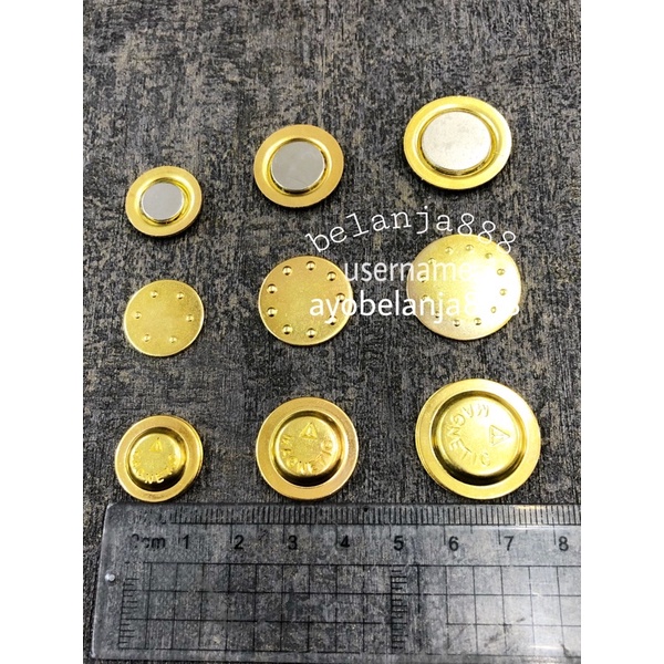Jual magnet pin bulat gold 10mm 12mm 15mm magnet pin nama yang lencana ...
