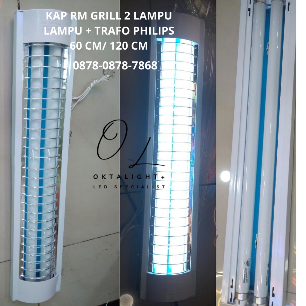 Jual KAP LAMPU RM TL PHILIPS GRILL KISI KISI 2 LAMPU | Shopee Indonesia