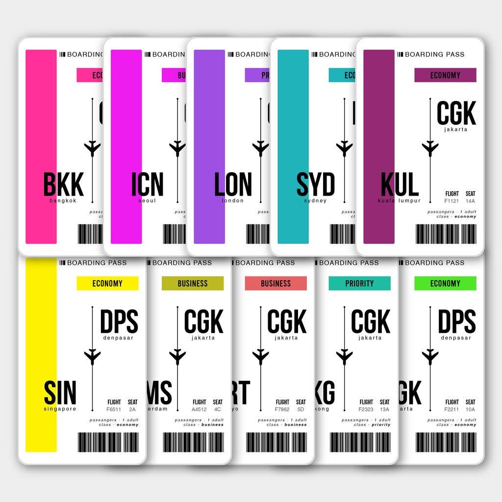 Jual STICKER/STIKER CUTTING PACK KAWAII CUTE BOARDING PASS - FOR TUMBLR ...