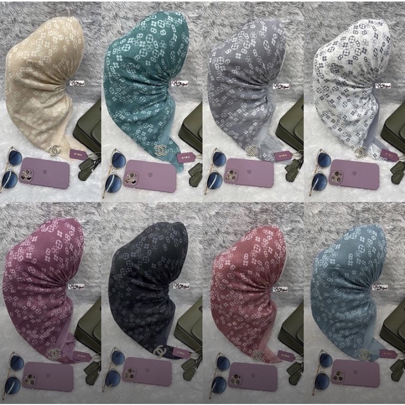 Jual PAKAI LABEL Hijab Monogram scramble Buttonscarves Ala ala ...