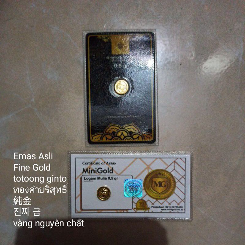Jual Mini Gold 0.5gr 24K / Logam Mulia / Emas Batangan + Kwitansi Asli ...