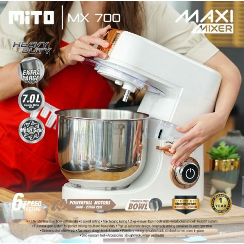 Jual Stand Mixer Mito MX 700 7 Liter Mixer Mito Maxi 700 Mixer Jumbo ...