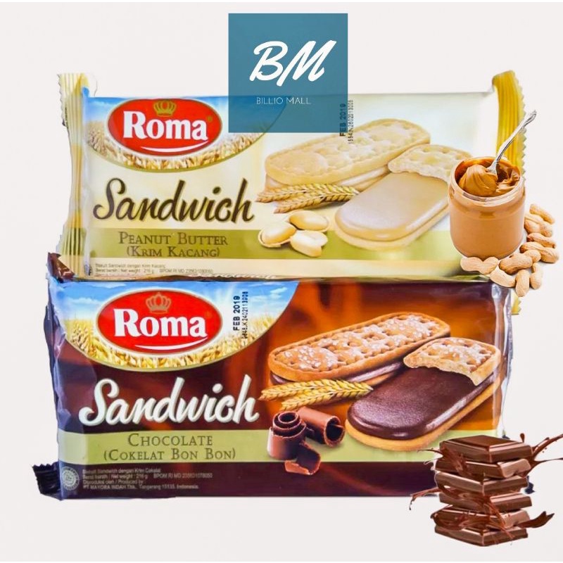 Jual Biskuit Roma Sandwich 216 gr / Roma Sandwich Chocolate 216 gr ...