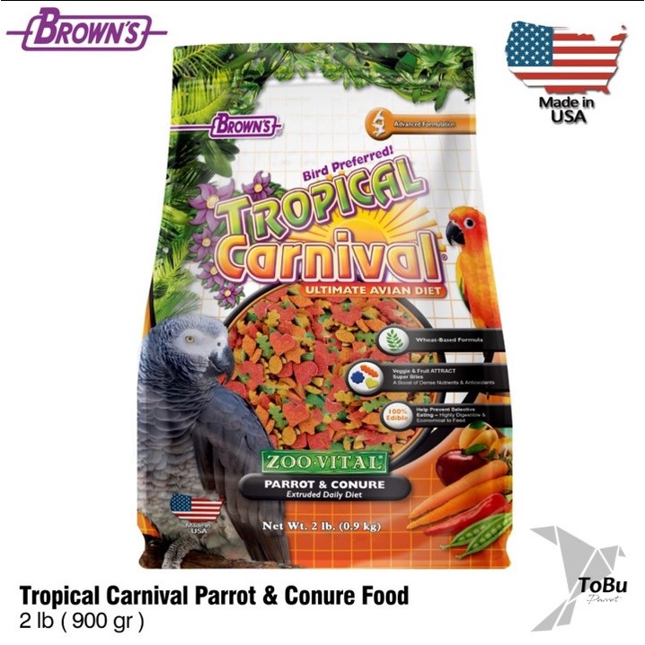 Jual Tropical Carnival Parrot Conure Pellet Burung African Grey Made in ...