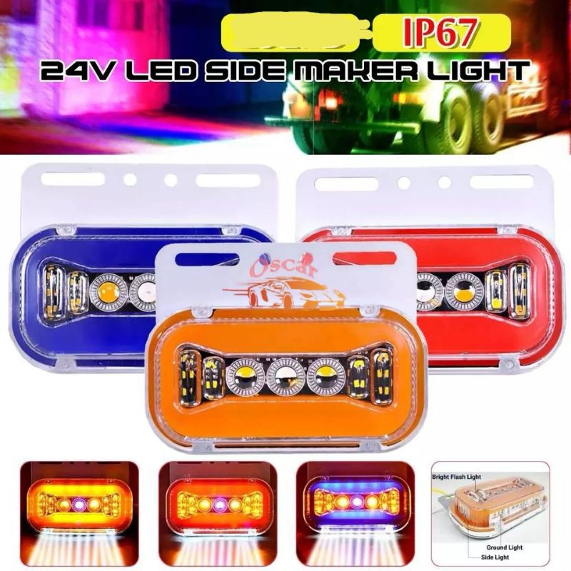 Jual Lampu Bak Led Universal Oval Besar Sein Sen Running. 24V Truck Truk 196 | Shopee Indonesia