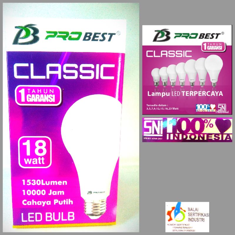 Jual Lampu Bohlam LED PROBEST & VALESCOM CLASSIC 18W | Shopee Indonesia