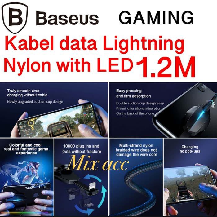 Jual Jual Kabel Data Lightning 1.2M BASEUS Gaming Fast Charging Cable ...
