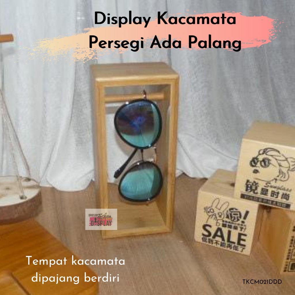Jual Display Kacamata Kayu Premium Persegi Ada Palang Toko Kacamata ...