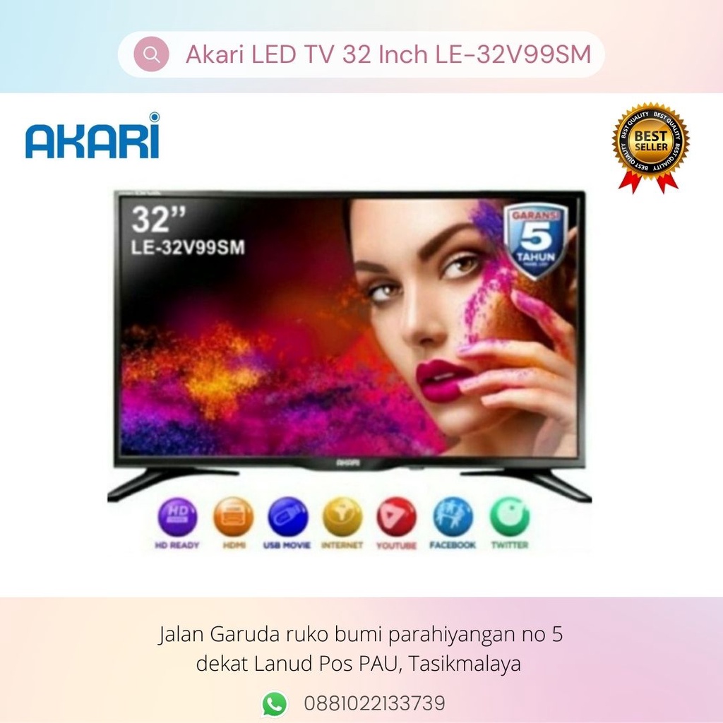 Jual LED TV AKARI 32" LE-32V99SM Smart Digital TV | Shopee Indonesia
