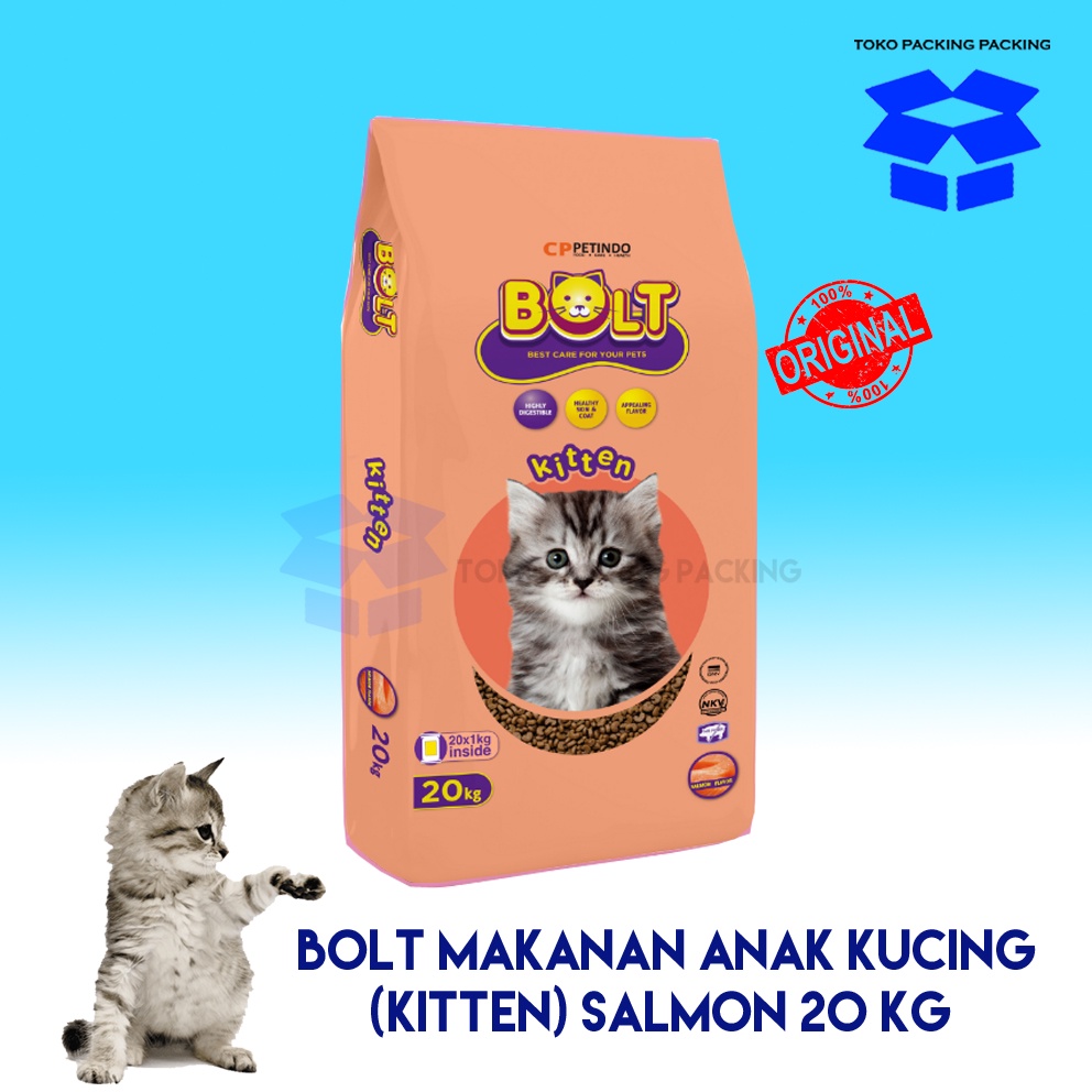 Jual Makanan Anak Kucing KITTEN BOLT SALMON 20 kg | Shopee Indonesia