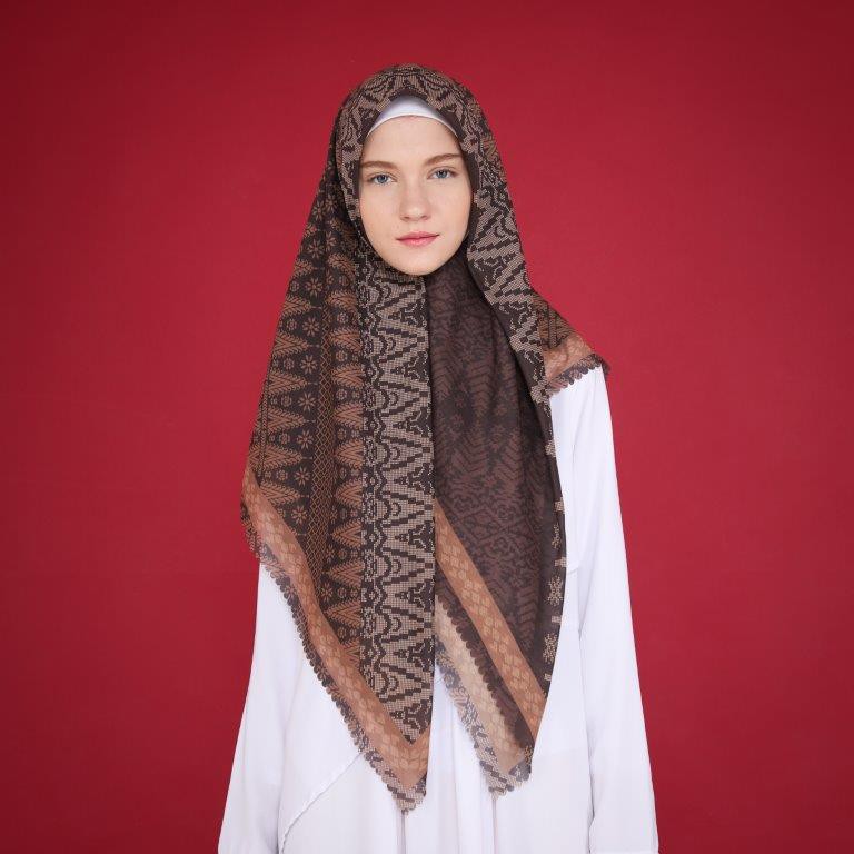 Jual Hijab Motif Songket Palembang Warna Cokelat | Shopee Indonesia