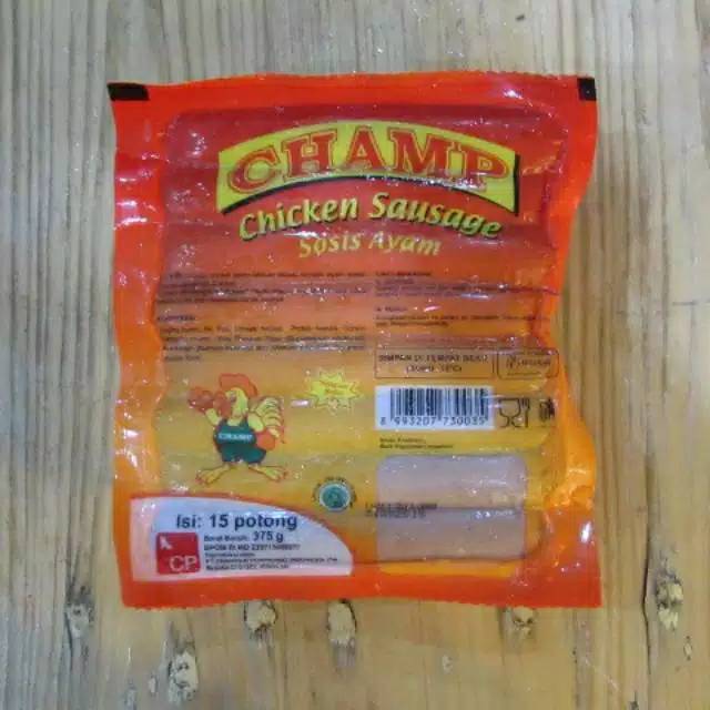 Jual CHAMP Chicken Sausage 375 gram CHAMP Sosis Ayam 15 potong CHAMP Susis Ayam 375 gram isi 15 ...