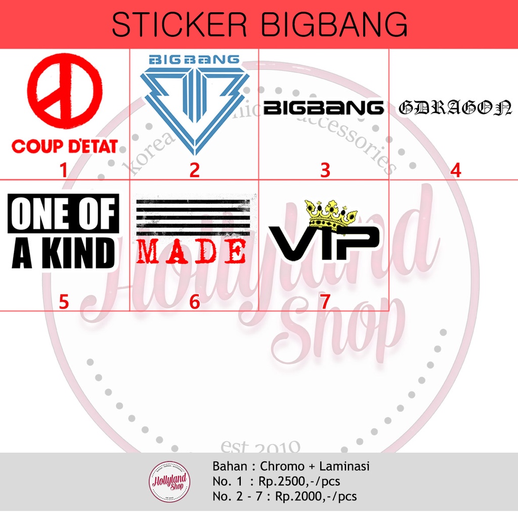 Jual Sticker Satuan - BIGBANG Logo part 1 | Shopee Indonesia