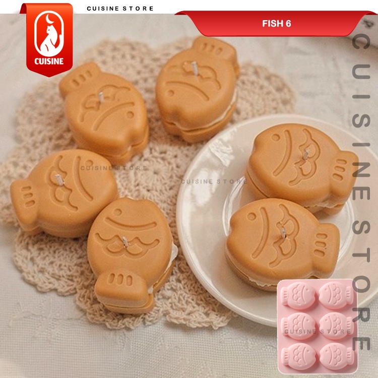 Jual Cetakan Silikon Ikan TAIYAKI FISH 6 Lubang Cetakan Kue Bolu Coklat ...