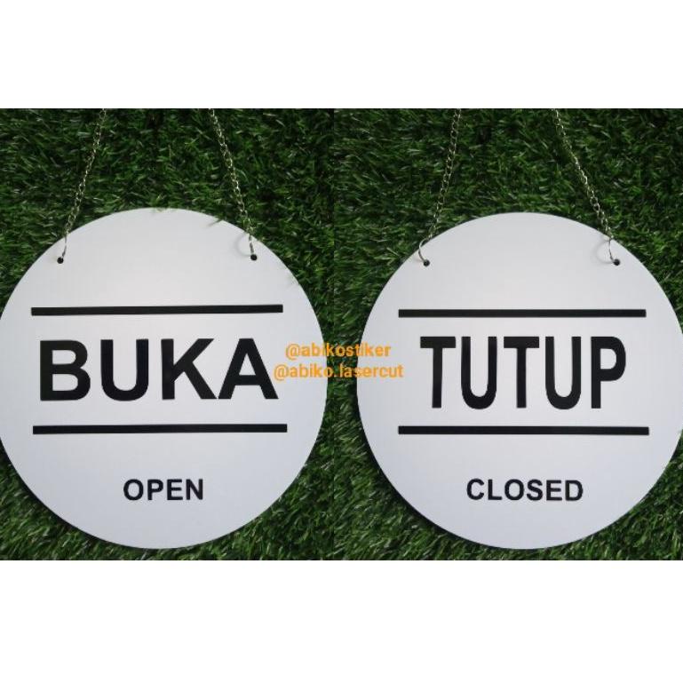 Jual Ready Stock | KnG BUKA TUTUP OPEN CLOSE SIGN BOARD BULAT AKRILIK ...