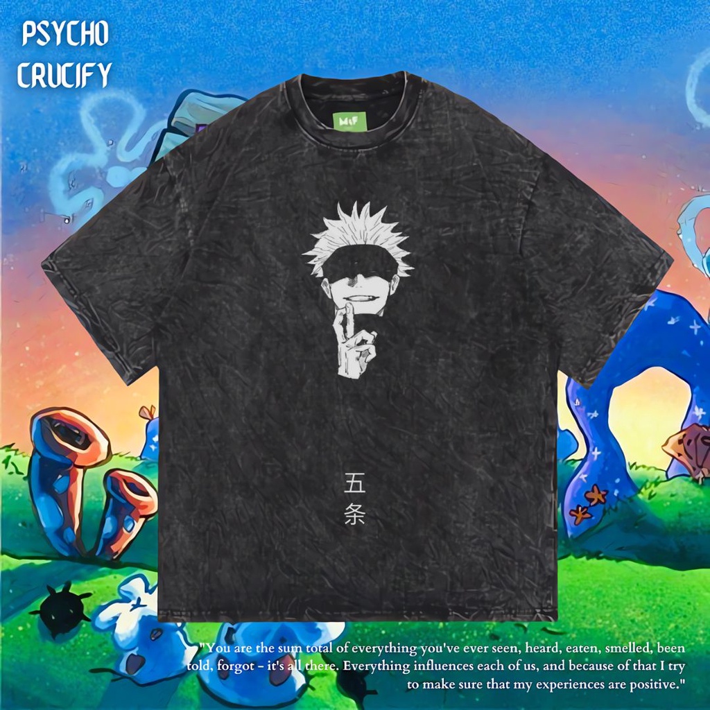 Jual Psycho Crucify "Gojo Satoru" Oversized T-Shirt | Stone Wash | Kaos ...