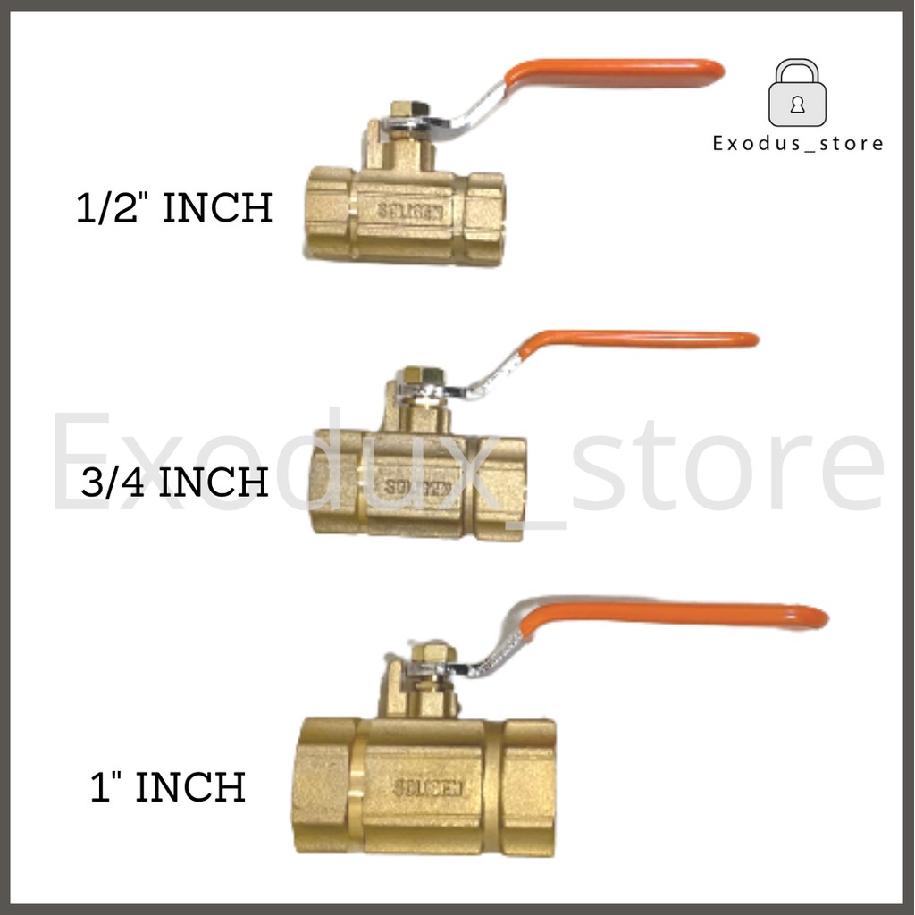 Jual Stop kran 1/2 | 3/4 | 1 inch kuningan ball valve Soligen / stop keran air | Shopee Indonesia
