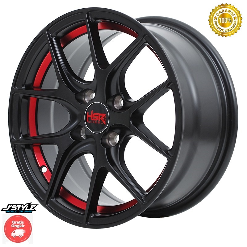 Jual VELG RACING HSR WHEEL TOREY RING 15 X 7 PCD 4x100 ET42 BLACK RED ...