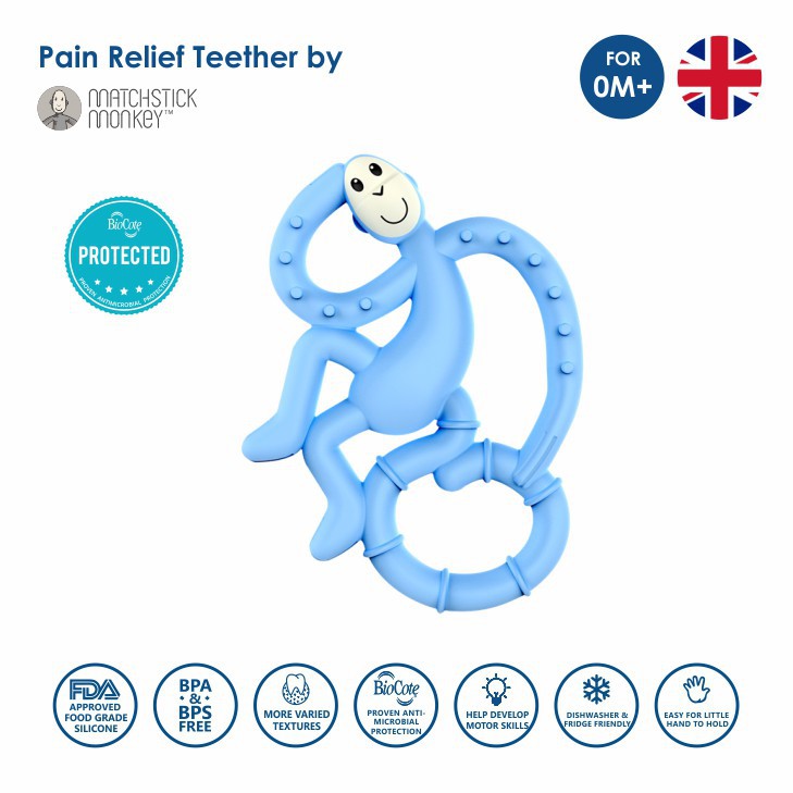 Jual Matchstick Monkey - Light Blue - Mini Monkey Teether / Mainan Gigi Bayi | Shopee Indonesia