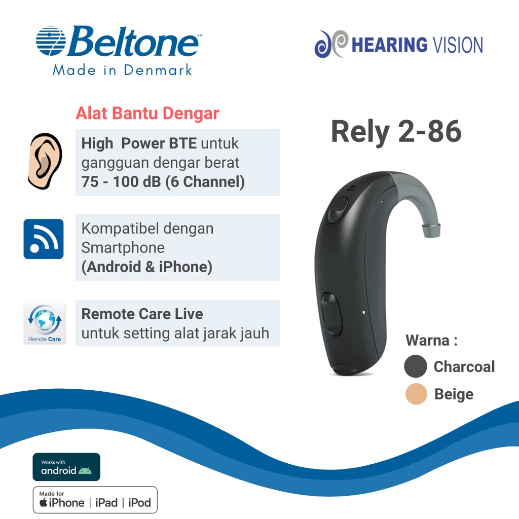 Jual Alat Bantu Pendengaran Beltone - Rely 2 86 High Power (Hearing Aid) | Shopee Indonesia