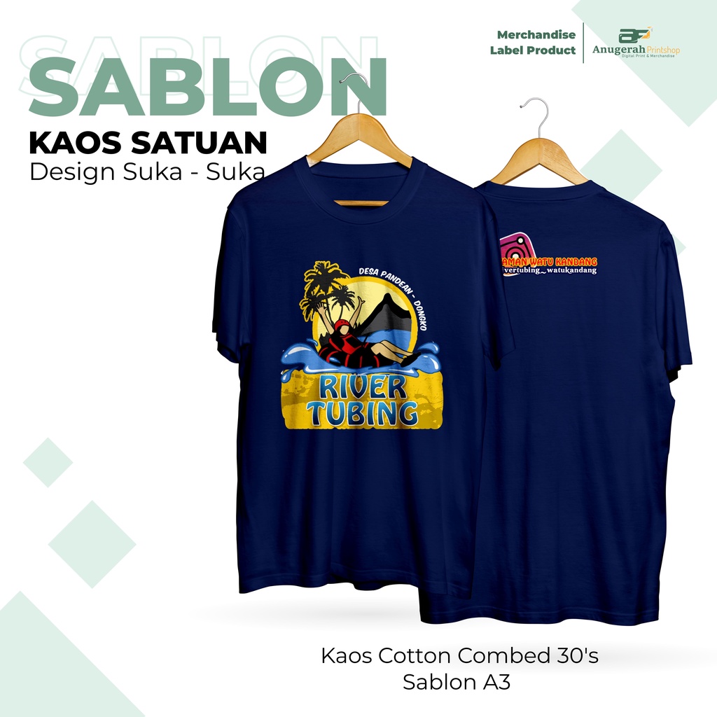 Jual KAOS CUSTOM SABLON UKURAN A3 BAHAN COTTON COMBAD 30S' LENGAN ...
