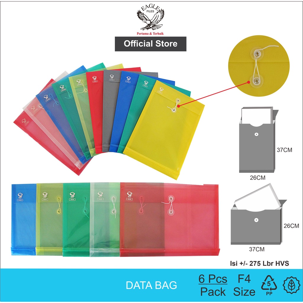 Jual Map Plastik Tali F4 Bening/Opaque EAGLEFiles Data Bag Punggung ...