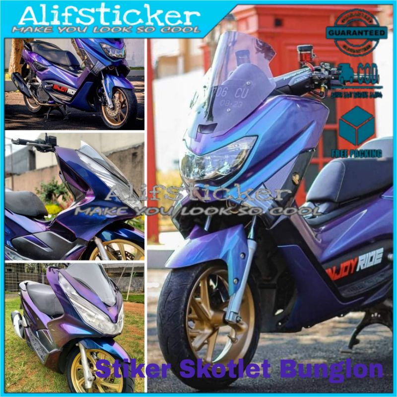 Jual Skotlet Scotlite Motor Lembayung Sekotlet Putih Mutiara Stiker ...