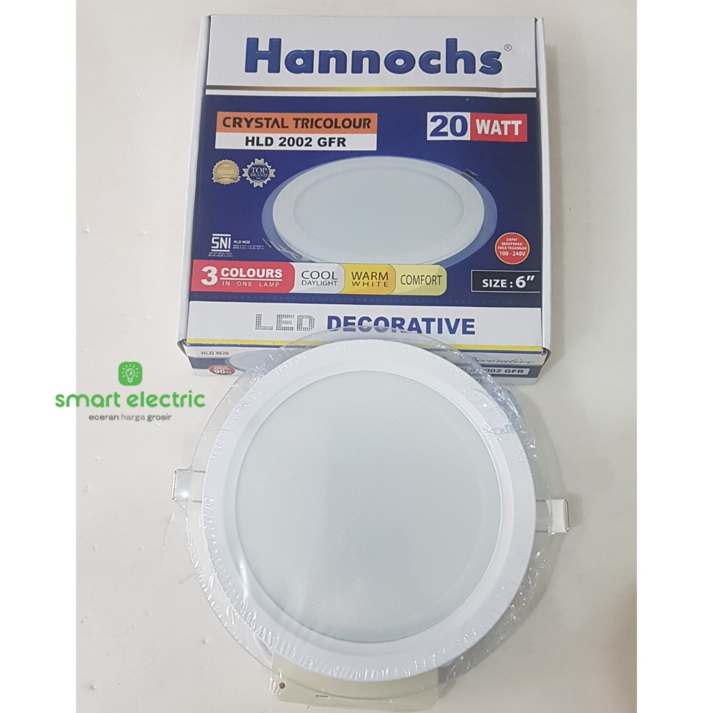 Jual Hannochs Crystal 20 Watt HLD 2002 GFR Lampu Downlight LED Plafon ...