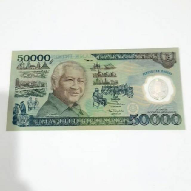 Jual Uang Kertas Kuno Polymer Seri Soekarno 50000 Rupiah 1993 a ...