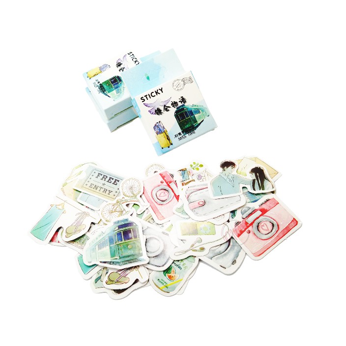 Jual sticker aesthetic cutting stiker box desain travelling decor ...