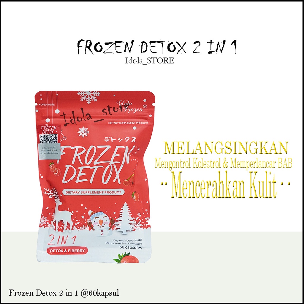 Jual [ BARCODE ] Frozen Detox 2 in 1 by Gluta Frozen 60kapsul ORIGINAL ...
