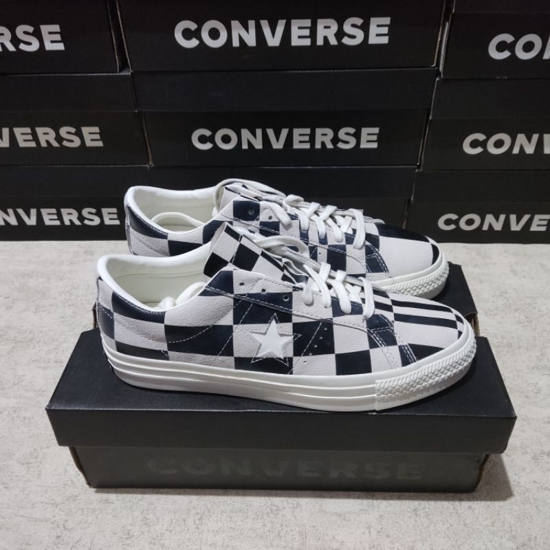 Jual Converse One Star Ox Checkerboard Suede - Black/White | Shopee ...