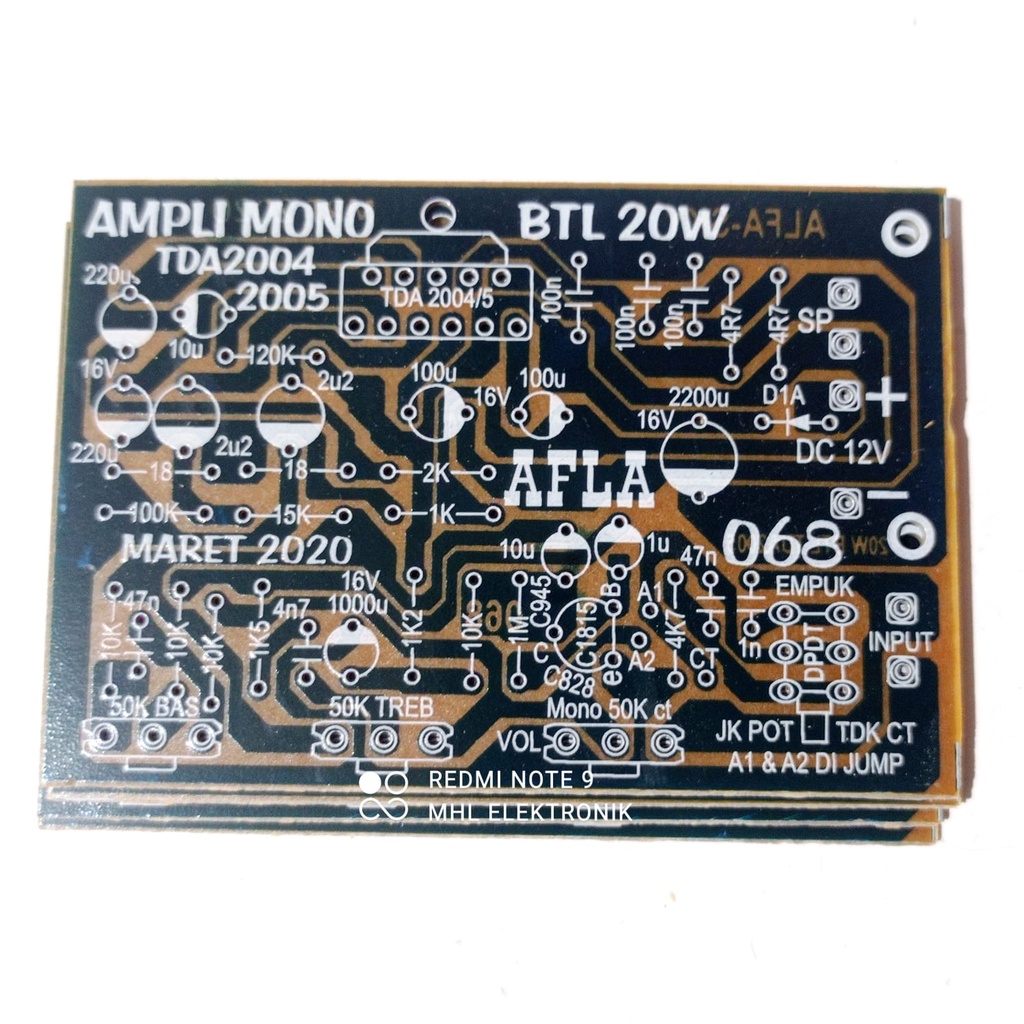 Jual PCB Power Amplifier Mono 20Watt IC TDA2004 2005 Power Mobil BTL ...