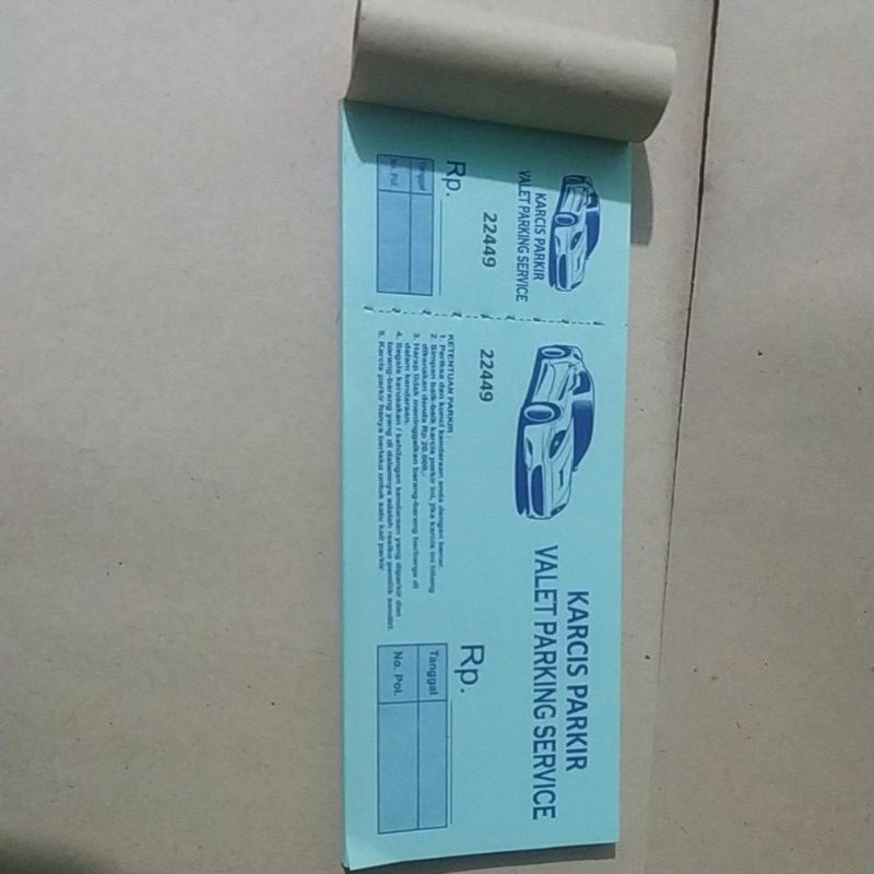 Jual Karcis Parkir Mobil Valet Parking Tiket nomorator Size 16.5x6.5cm ...