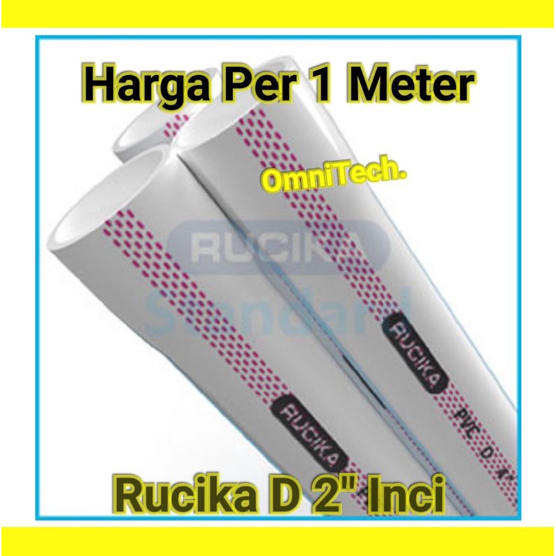 Jual Pipa Paralon Air PVC D Rucika D 2" Potongan 1 Meter Meteran 100 cm ...