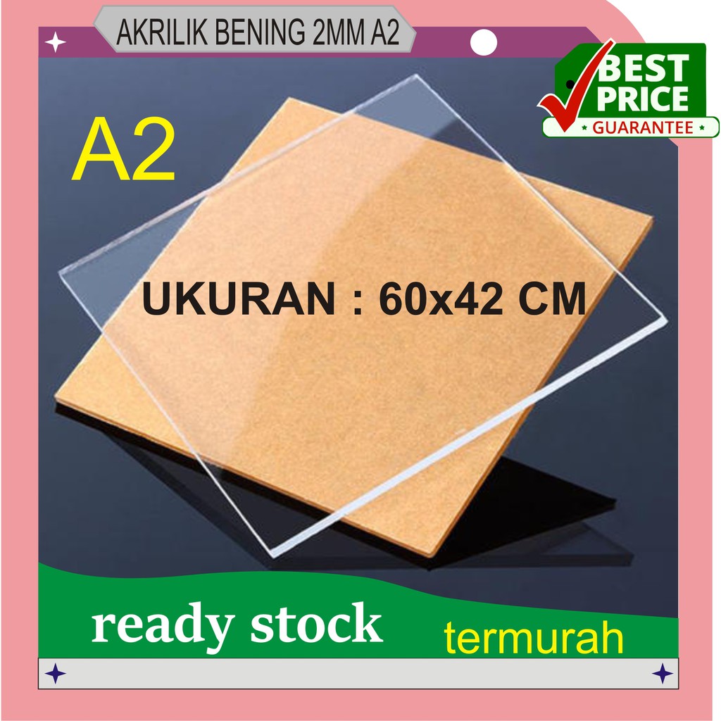 Jual AKRILIK TRANSPARAN / MIKA BENING 2MM A2 42X60CM | Shopee Indonesia