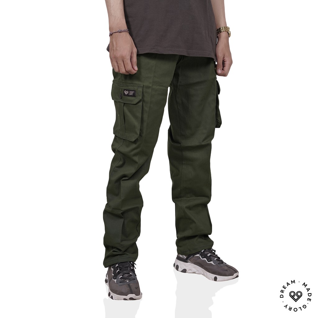 Jual Cargo Pants - Kuma - Army Green by Feel Denim | Shopee Indonesia