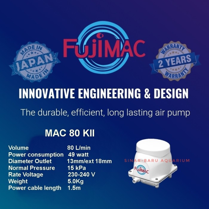 Jual AIRPUMP / HIBLOW / POMPA UDARA /AERATOR FUJIMAC 80 KII (MADE IN ...