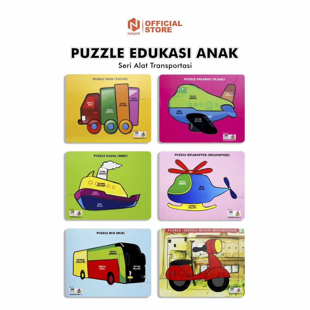 Jual Puzzle Edukasi Anak / Puzzle Kayu / Mainan Anak Seri Bus Kapal ...