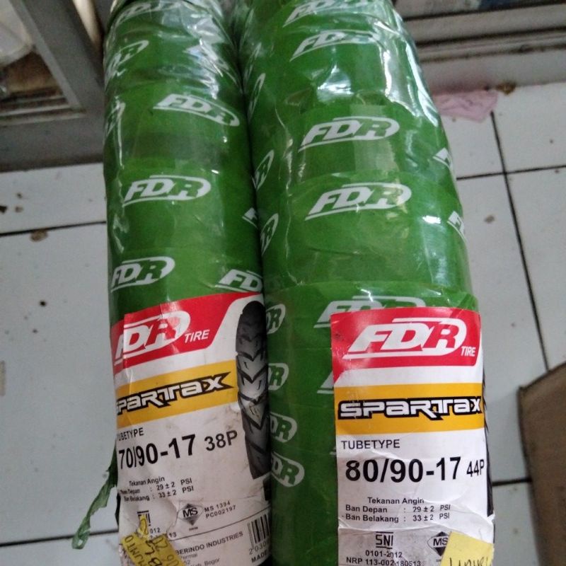 Jual PAKET SEPASANG BAN FDR SPARTAX - TUBETYPE RING 17 (60/90) (70/90) (80/90) BAN MOTOR SET ...