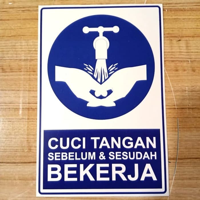 Jual SIGN STICKER CUCI TANGAN SEBELUM DAN SESUDAH BEKERJA 10X15CM K3 ...