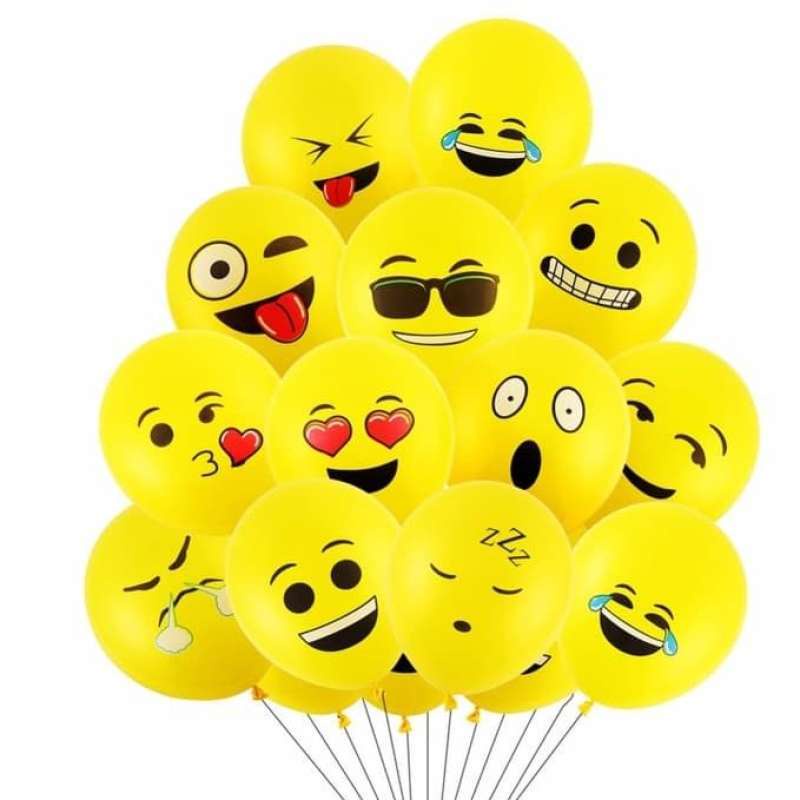 Jual 1pcs BALON EMO balloon karet tiup latex emotion emoji emoticon ...
