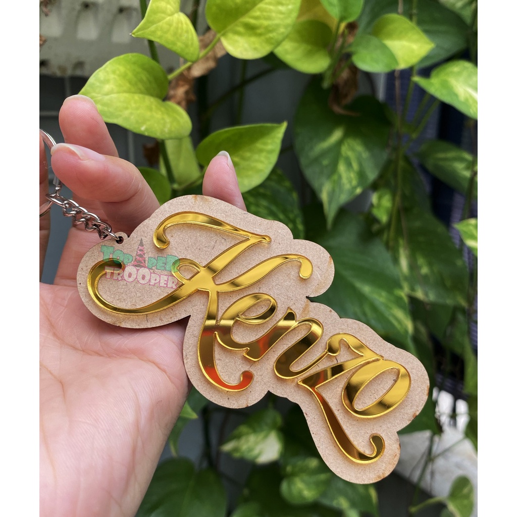 Jual Gantungan Kunci Custom Nama Kayu | Wooden Keychain Label Ganci ...