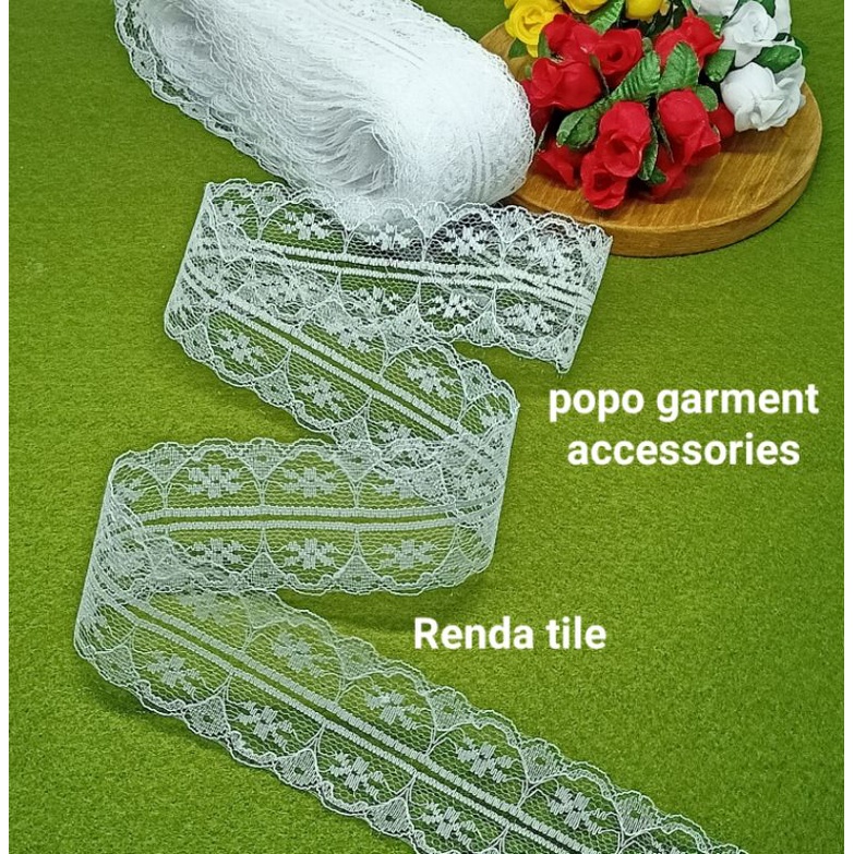 Jual Renda tile 2,5cm | Renda Air | Renda Hiasan kotak seserahan ...