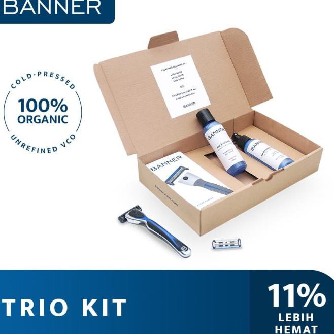 Jual Banner Trio Kit (Pisau Cukur Trio, Sabun Cukur & Aftershave Mist ...